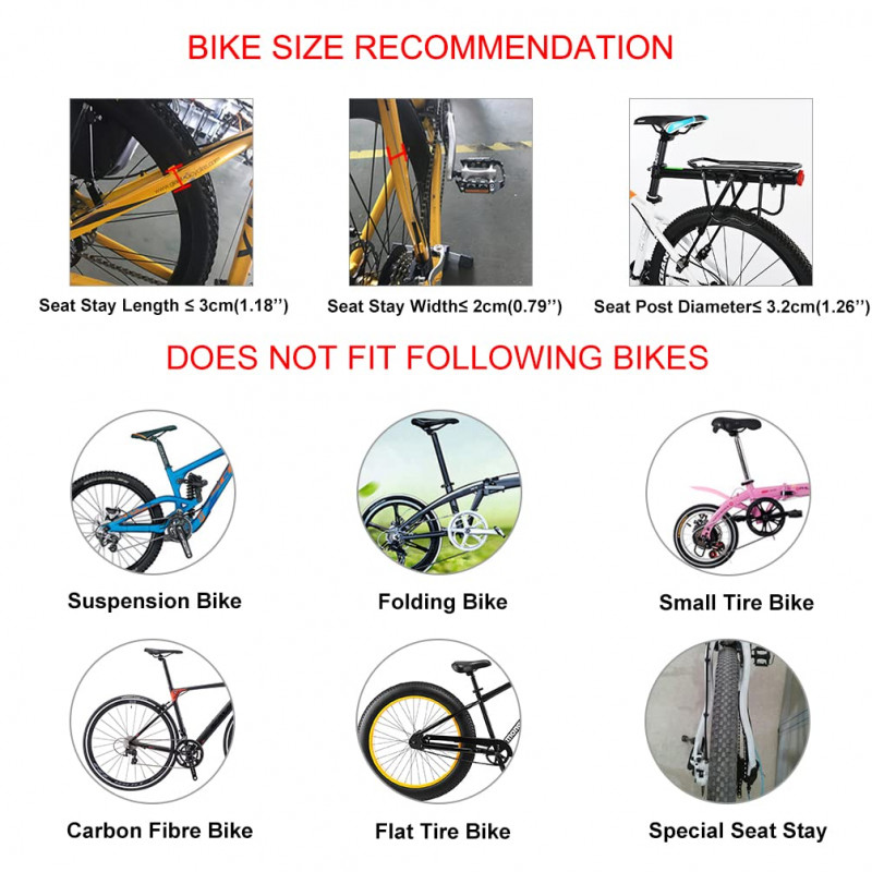 Mountain Bike Rear Pannier Carrier Cargo Rack with Quick Release